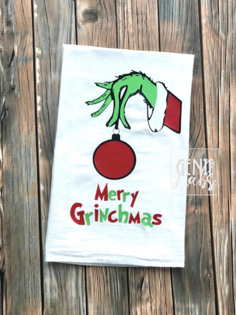Grinch Christmas Kitchen Towel: Merry Grinchmas Decor - Etsy