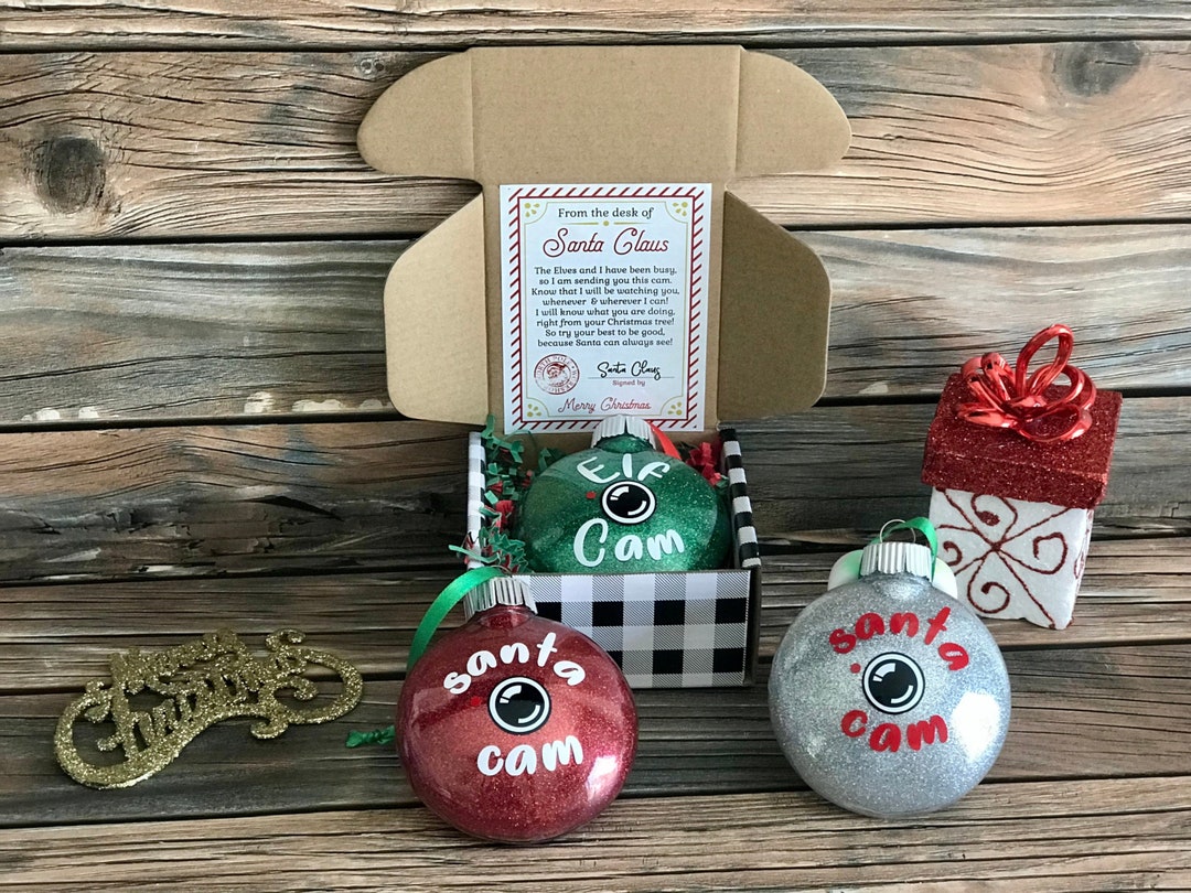 Elf Cam Ornament, Santa Cam Christmas Ornament, Glitter Elf Cam ...