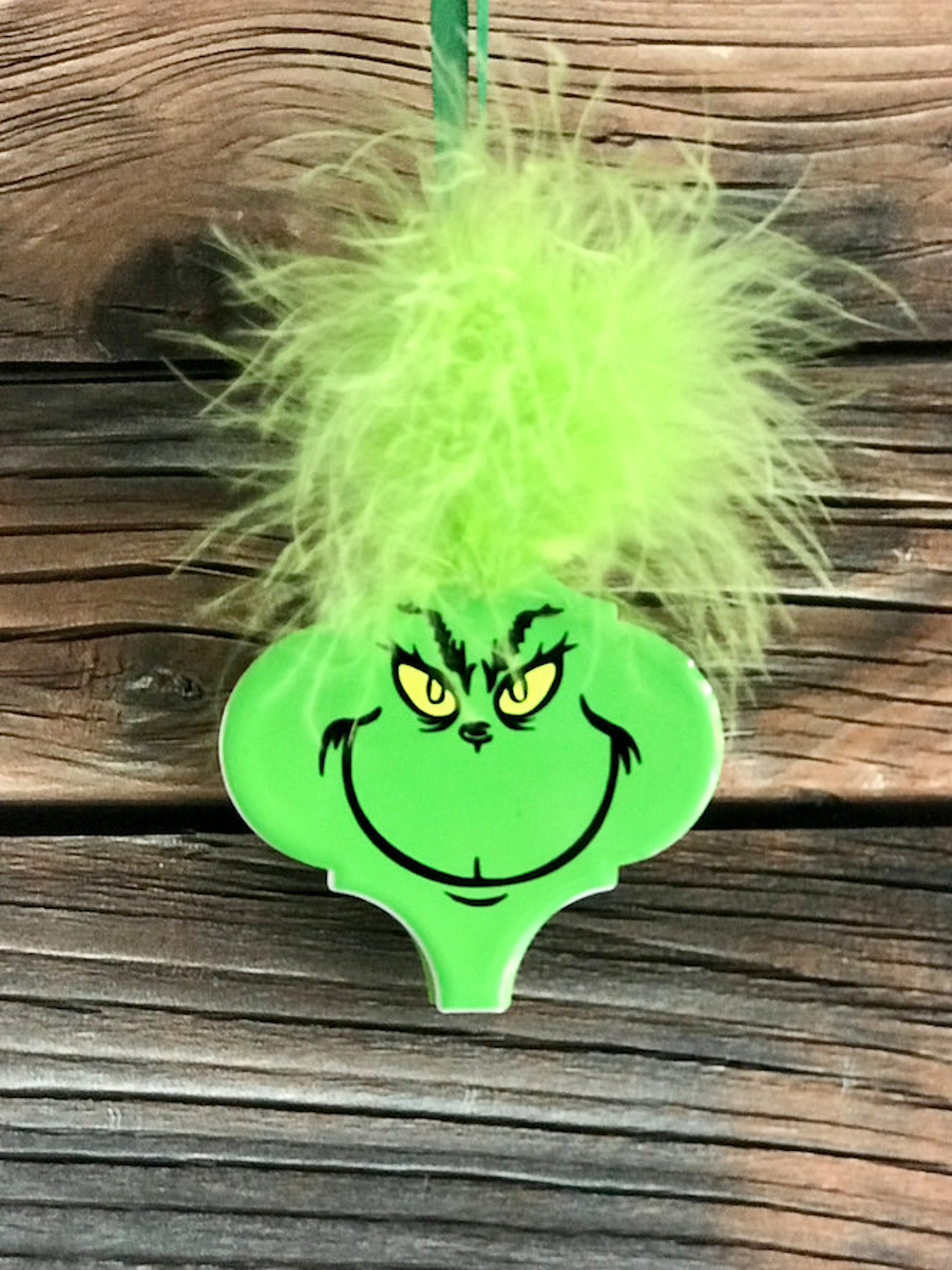 Grinch Christmas Ornament Grinch Face Christmas Ornament | Etsy