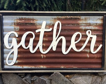Large gather sign | Etsy