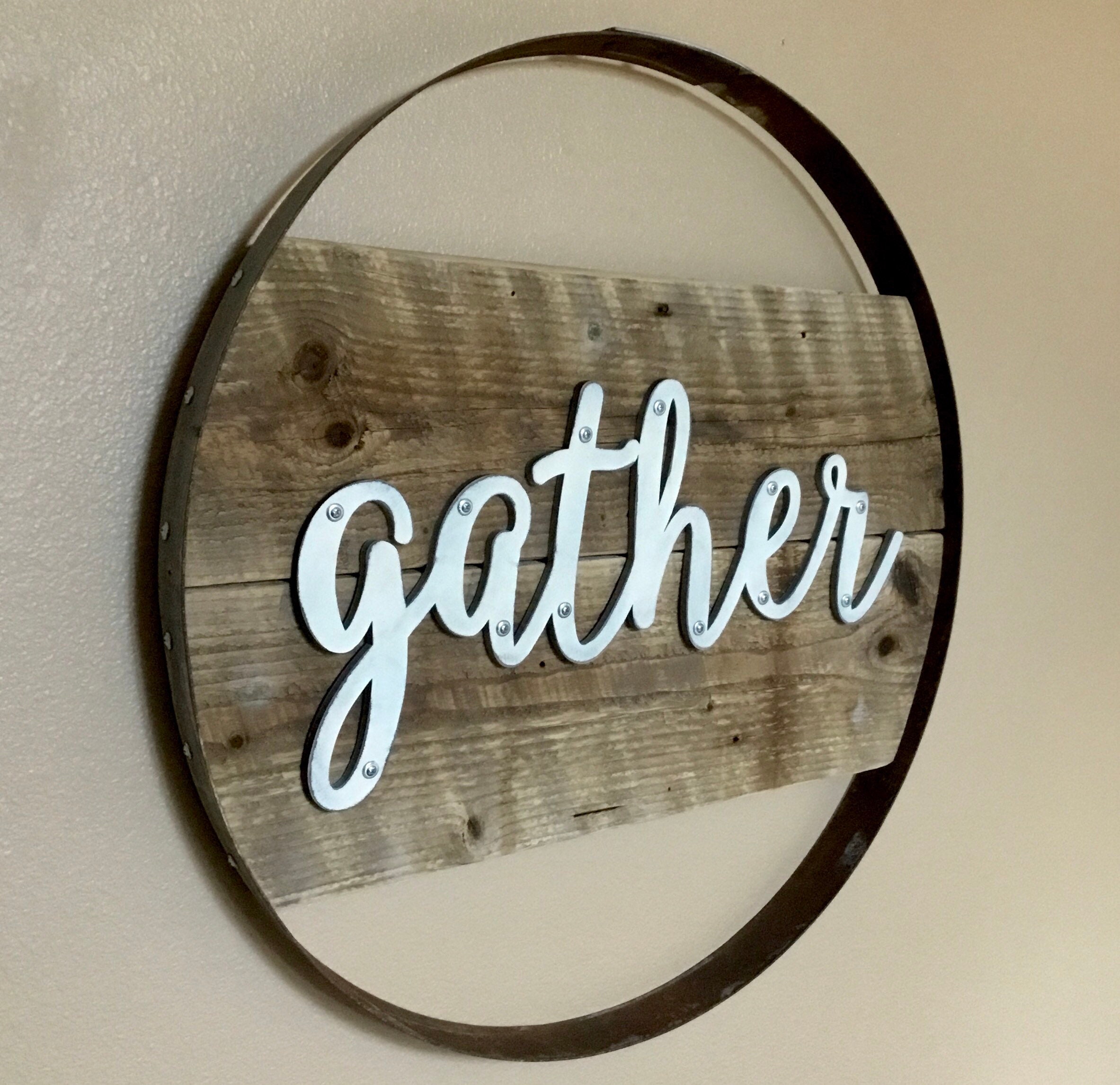Gather Sign Gather Wood Sign Wine Gifts Wine Signs Rustic | Etsy