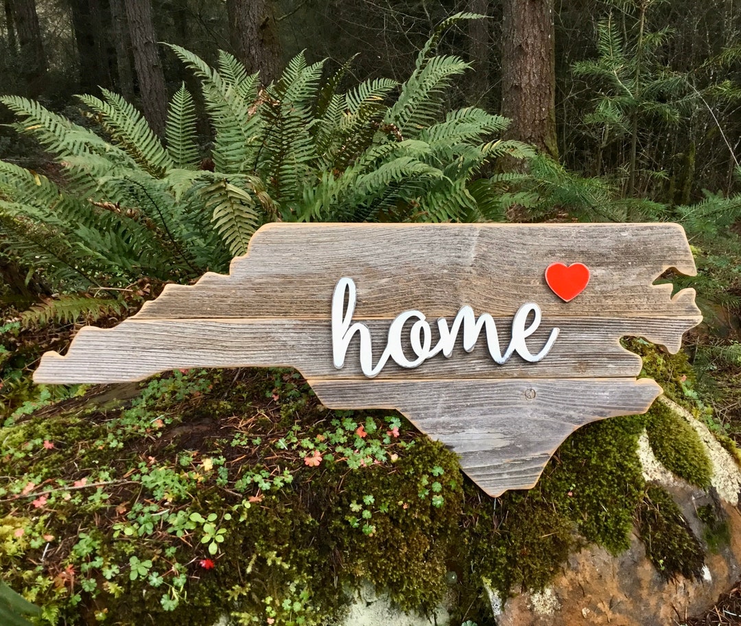 North Carolina State Sign, Wood State Signs, North Carolina Home Sign ...
