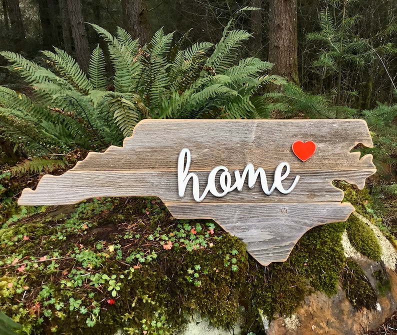 North Carolina State Sign Wood State Signs North Carolina - Etsy