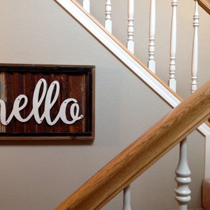 FREE SHIPPING, Front Porch Decor, Hello Sign, Hello, Rustic Home Decor ...