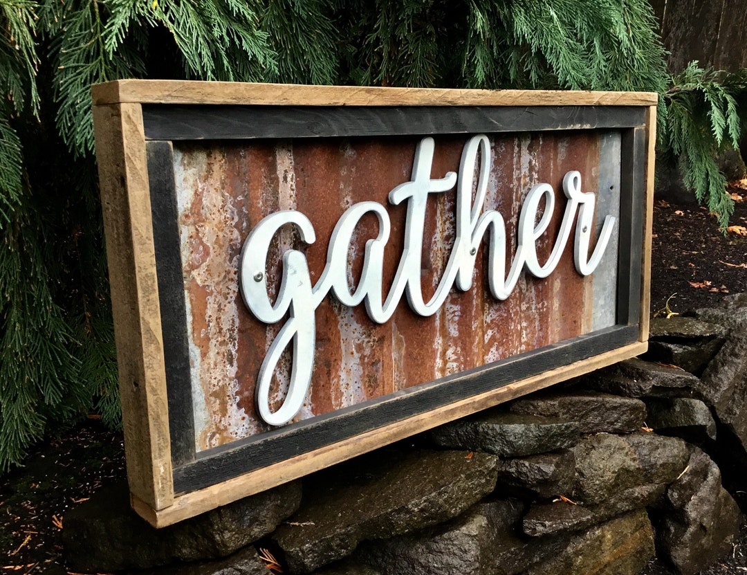 FREE SHIPPING Gather Sign Gather Signs Rustic Gather Sign - Etsy España