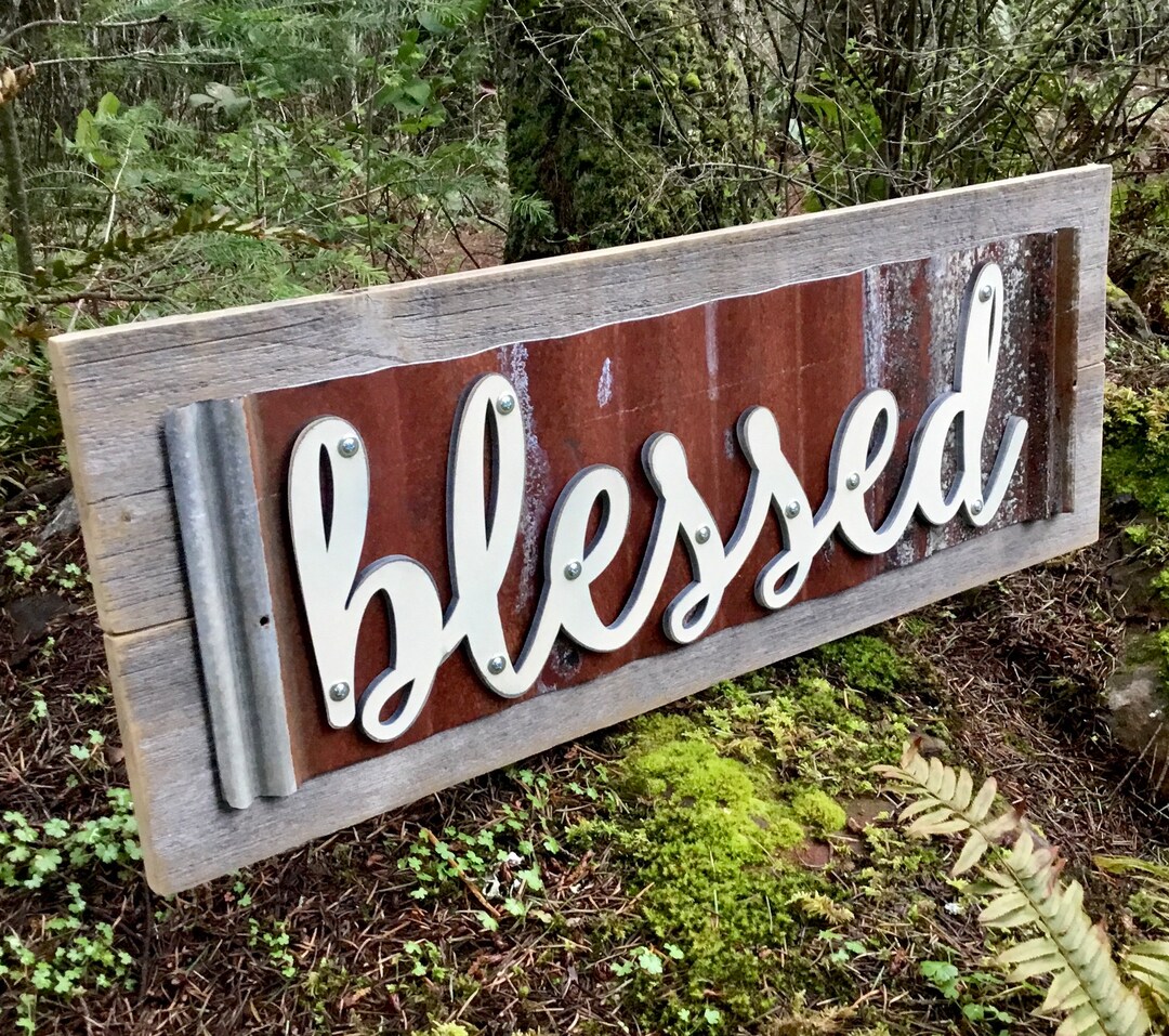 Blessed Sign, Blessed Wood Sign, Blessed Gift, Rustic Home Decor ...