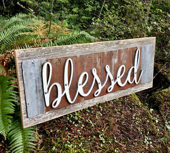 Blessed Sign Blessed Wood Sign Blessed Gift Rustic Home | Etsy