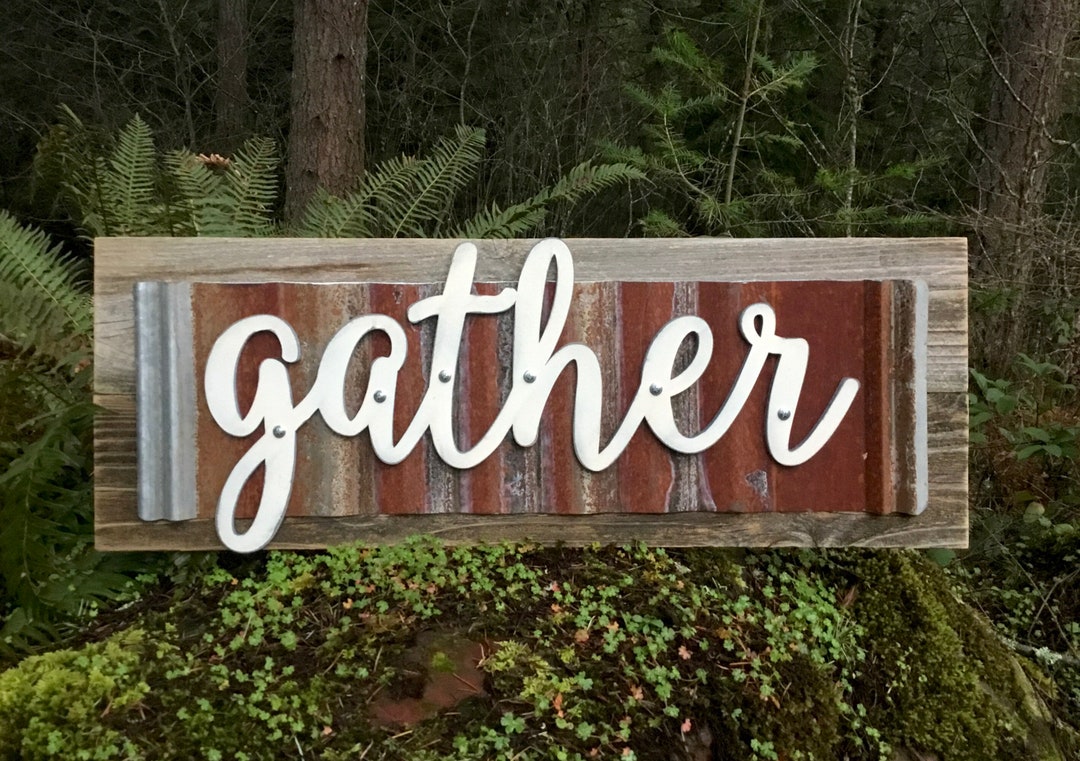 Rustic Gather Sign Gather Wedding Sign Rustic Home Decor - Etsy