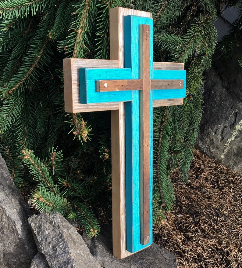 Rustic Wood Cross Rustic Wooden Cross Christian Wall Decor | Etsy