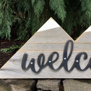 FREE SHIPPING, Welcome Sign, Front Porch Welcome Sign, Mountains ...