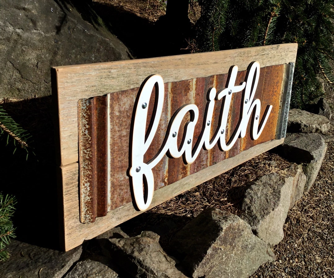 Rustic Faith Sign, Faith Signs, Rustic Home Decor, Rustic Wall Decor ...