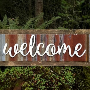 Welcome Sign, Welcome Wedding Signs, Rustic Home Decor, Rustic Wall ...
