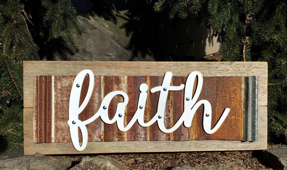 Rustic Faith Sign, Faith Signs, Rustic Home Decor, Rustic Wall Decor ...