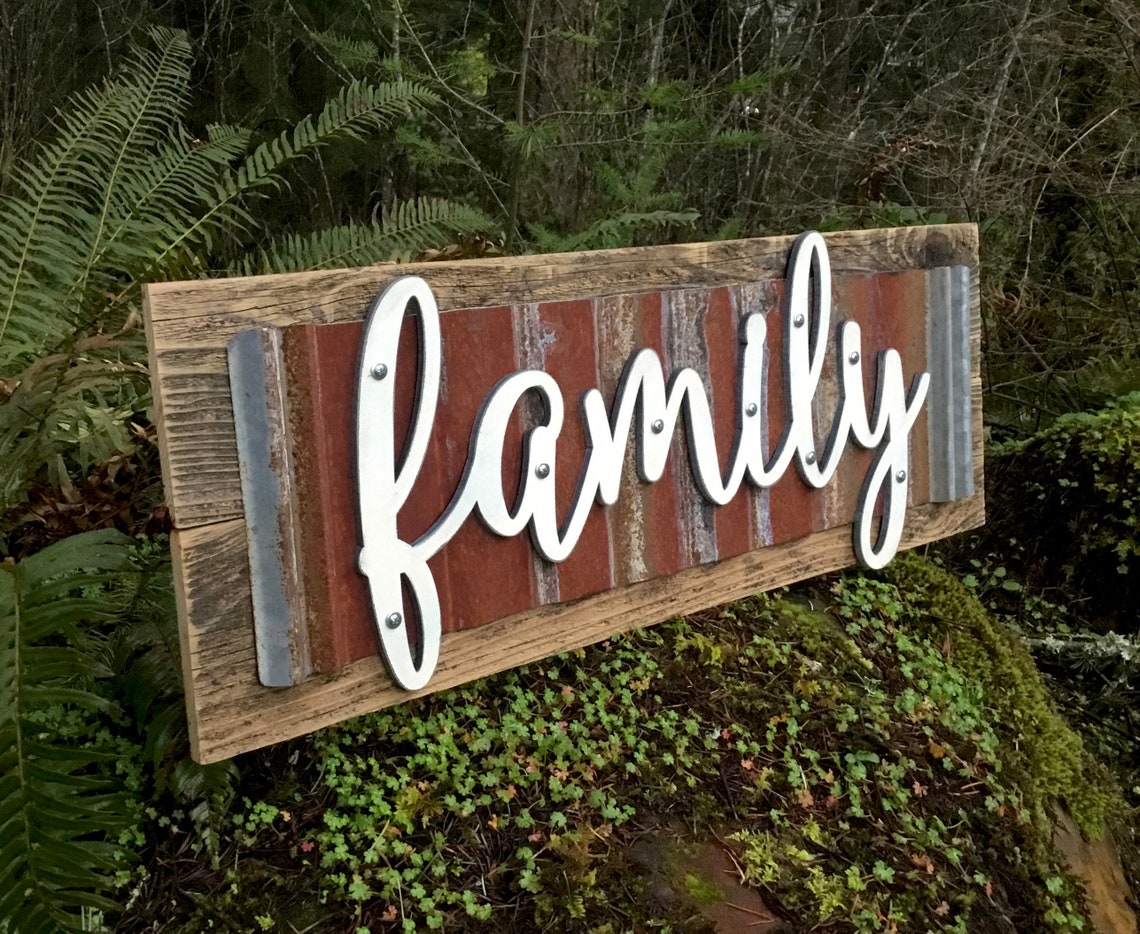 Family Sign Family Decor Family Room Decor Rustic Home | Etsy