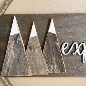 Mountain Wall Art, Mountain Decor, Explore Sign, Explore Wood Sign ...