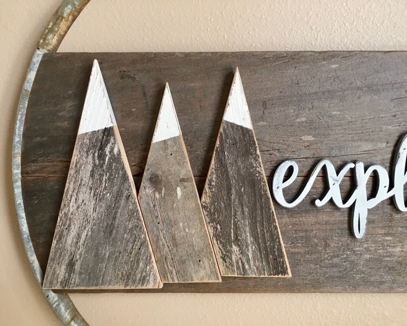 Mountain Wall Art Mountain Decor Explore Sign Explore Wood | Etsy