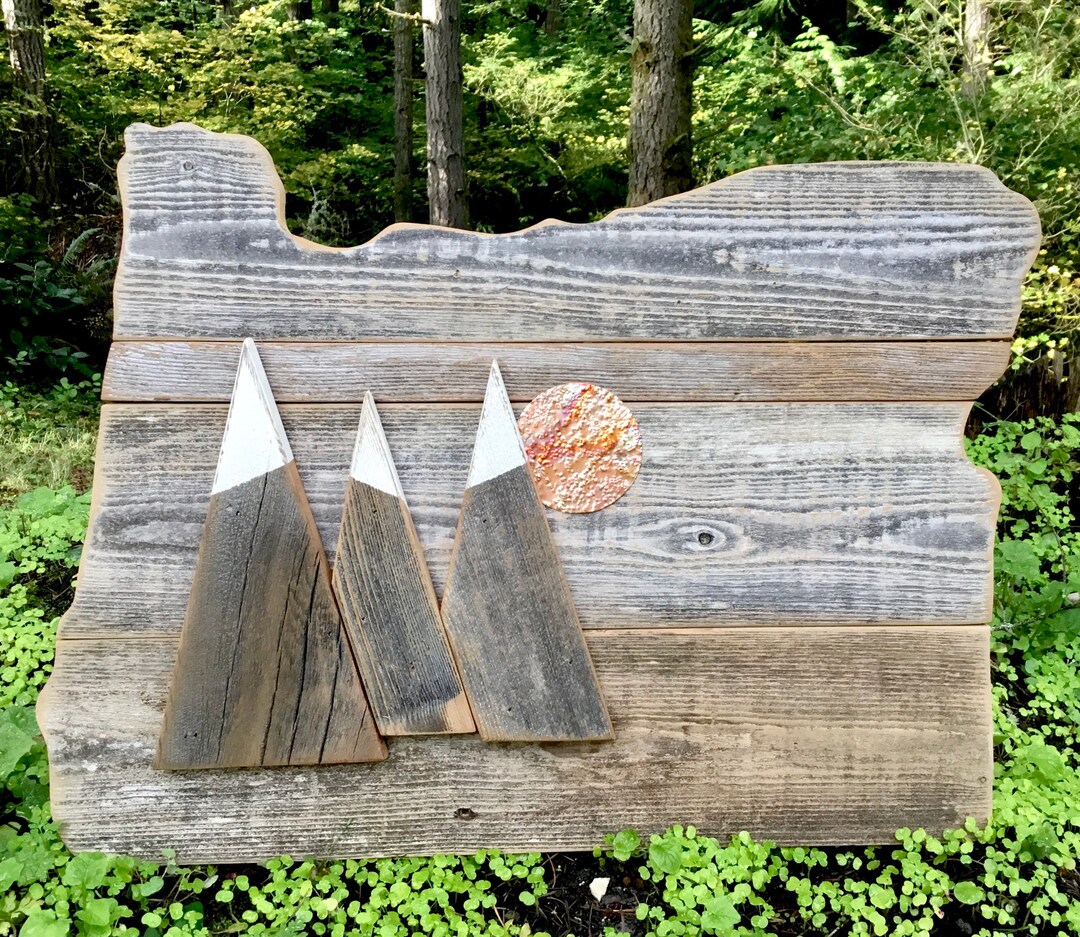 Mountain Art, State Decor, State Wall Art, Oregon Wood Sign, State Sign ...