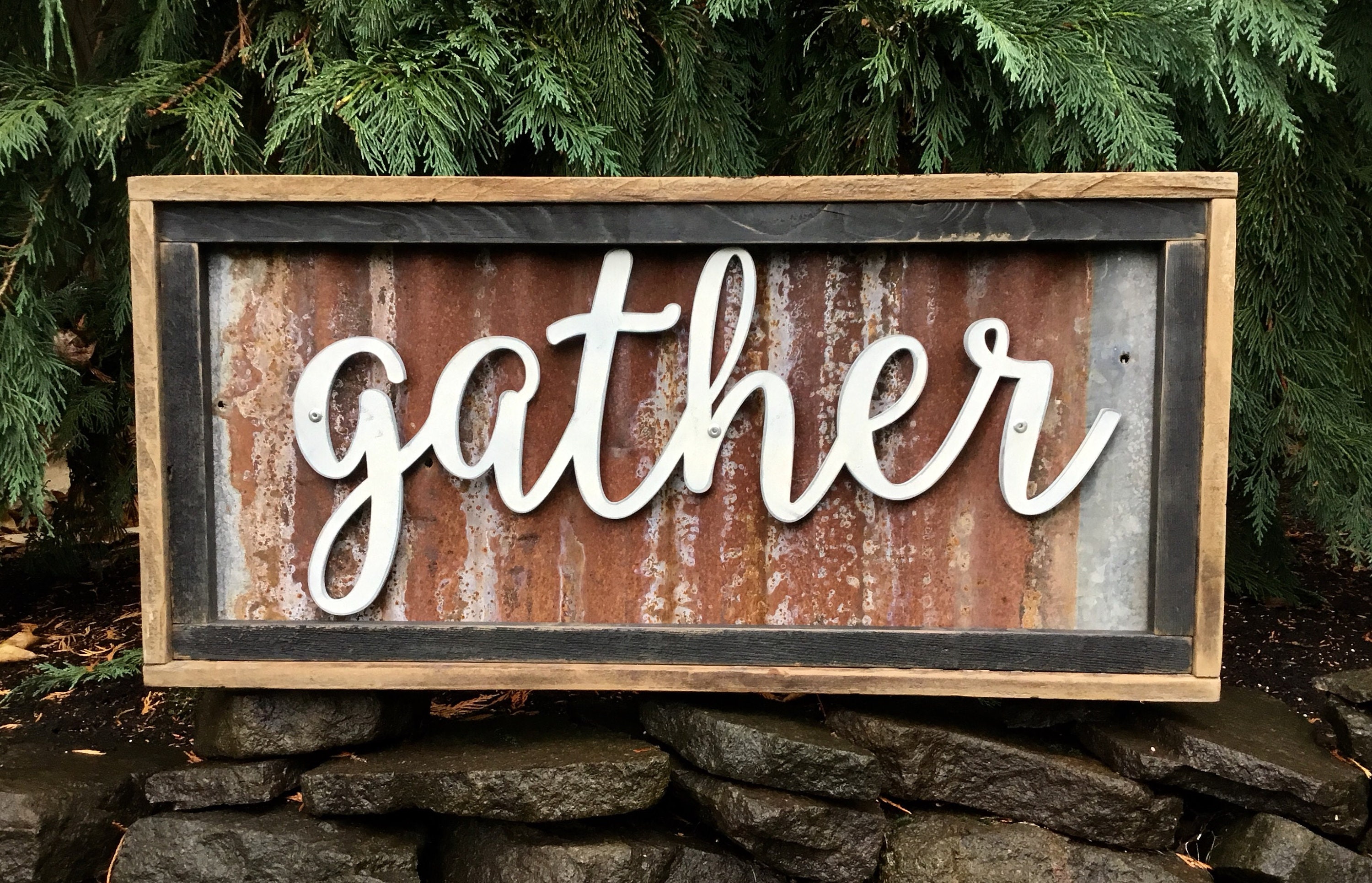 FREE SHIPPING Gather Sign Gather Signs Rustic Gather Sign | Etsy