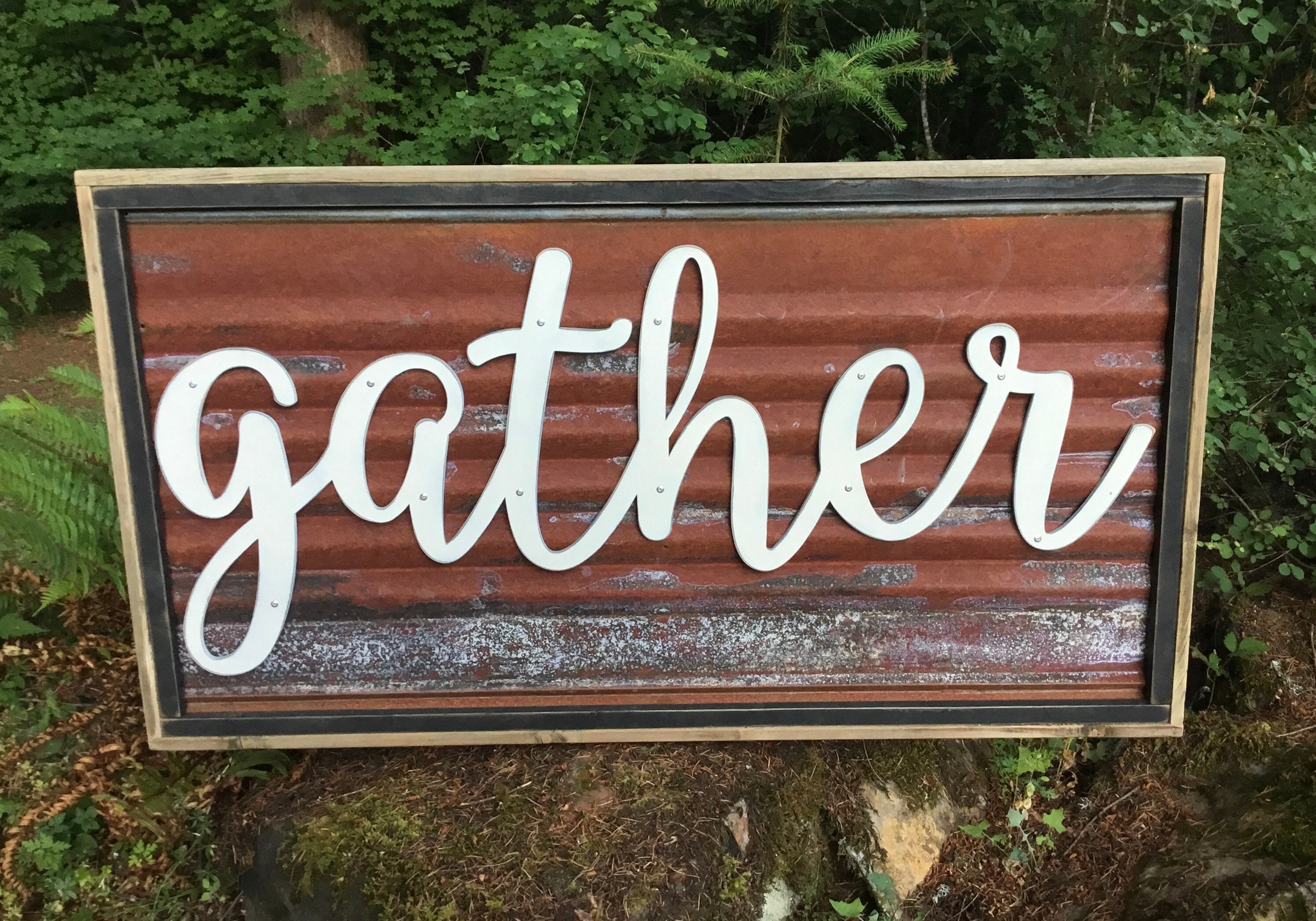 EXTRA LARGE Gather Sign Gather Sign Gather Signs Rustic | Etsy