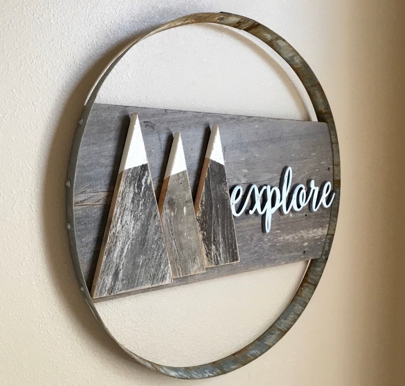Mountain Wall Art Mountain Decor Explore Sign Explore Wood | Etsy