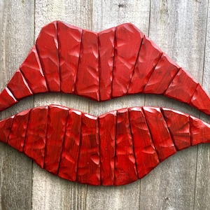 Red Lips, Salon Decor, Kiss, Lipstick, Love, Marilyn Monroe Lips, Wood ...