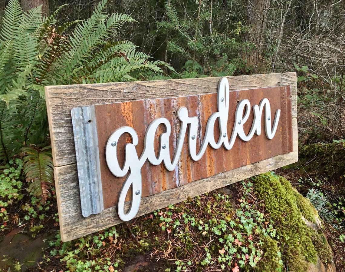 Garden Sign Wood Garden Sign Garden Signs Rustic Home - Etsy Canada