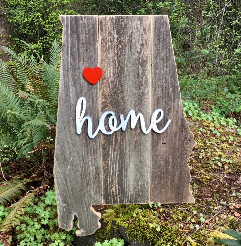 ANY STATE FREE Shipping Alabama Home Sign Alabama Wood | Etsy