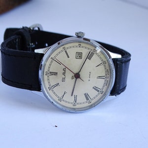 Vintage Watch Slava With Date Window, Vintage Men's Watch, Retro Watch ...