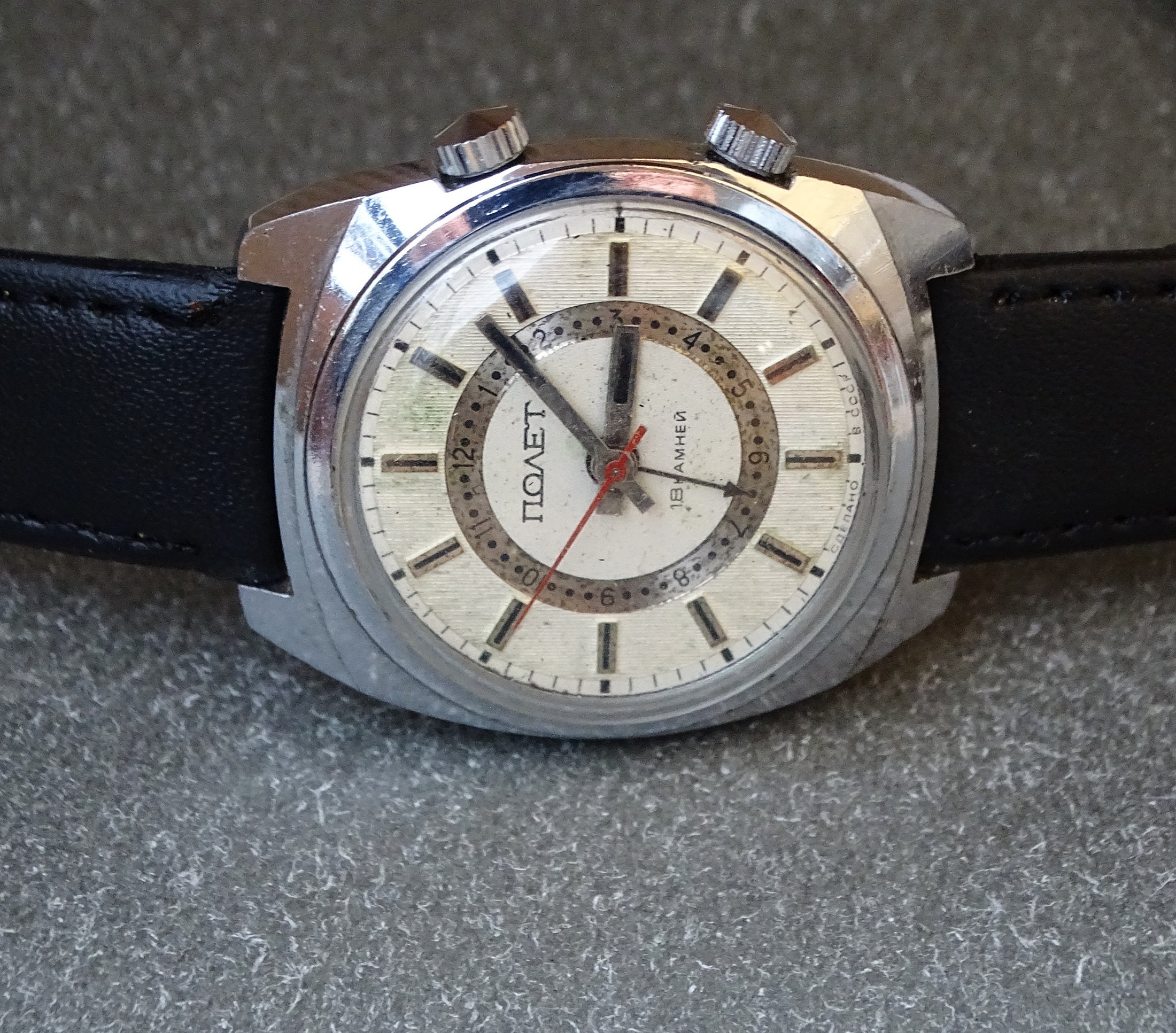 Rare Russian Watch Alarm Poljot-18jewels, Gold Plated,mechanical Alarm ...