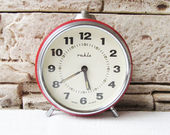German Vintage Alarm Clock Ruhlamechanical Clockworking - Etsy