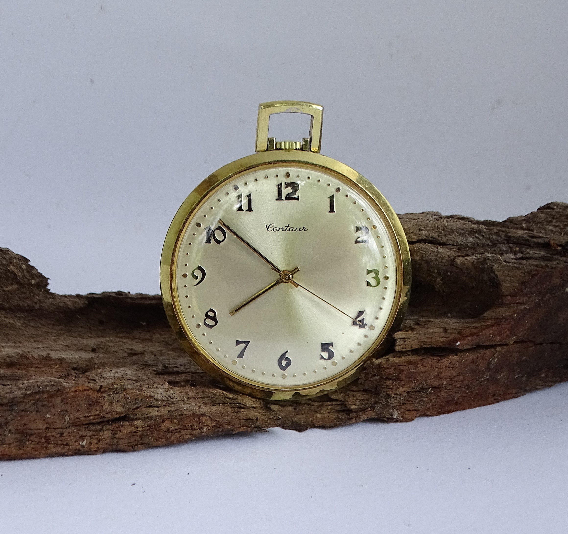 Vintage Men's Pocket Watch Centaur-17rubis , Gold Plated,ultra Thin ...