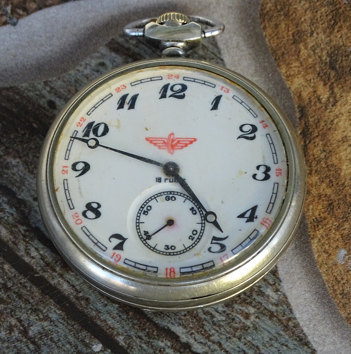 Rare Russian Vintage Pocket Watch Molnia Train Men's - Etsy