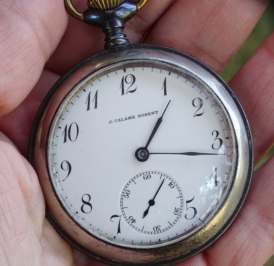 Rare Vintage Pocket Watch J.calame Robert, Swiss Made Pocket Watch ...