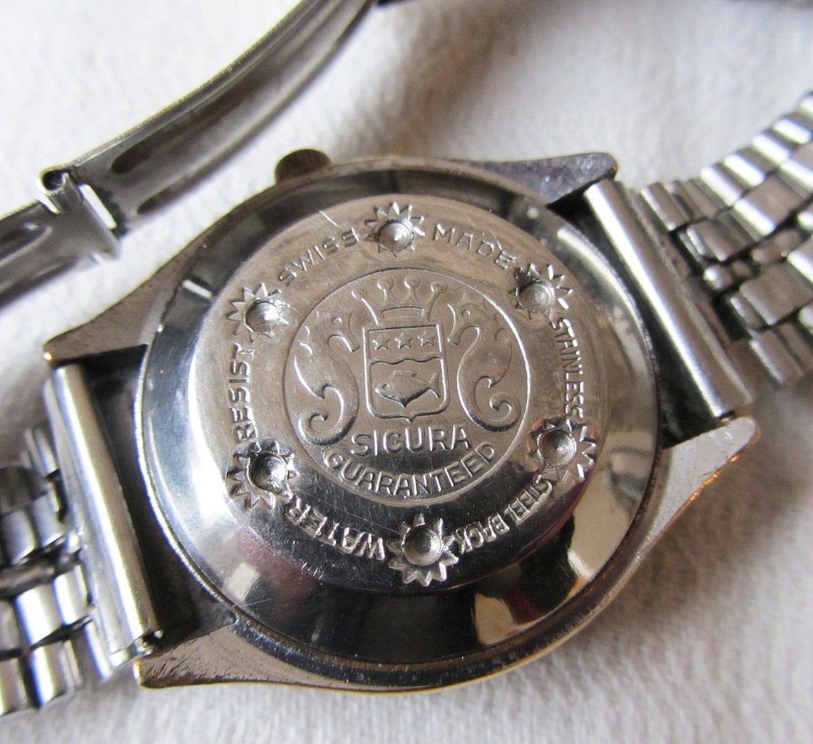 Rare Swiss Made Automatic Watch Sicura Vintage Men's Watch Working ...