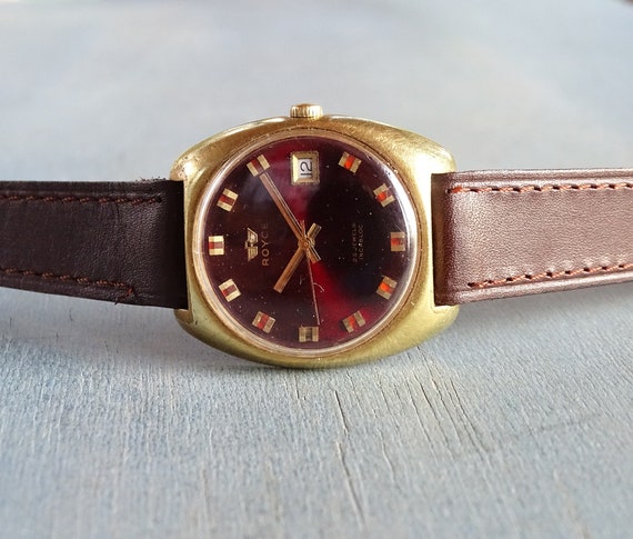 Very Rare Vintage Swiss Made Automatic Watch Royce,Go… - Gem