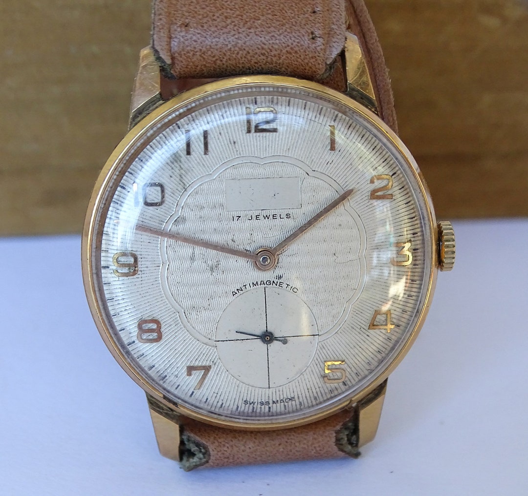 Rare Vintage Men's Watch Unitas-17rubis, Gold Plated -10microns, Swiss ...