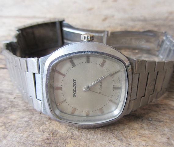 Russian Men's watch Poljot-17 jewels Silver color wat… - Gem
