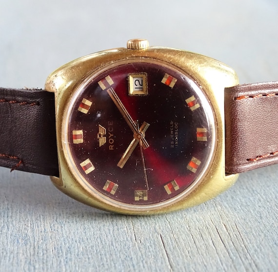 Very Rare Vintage Swiss Made Automatic Watch Royce,Go… - Gem