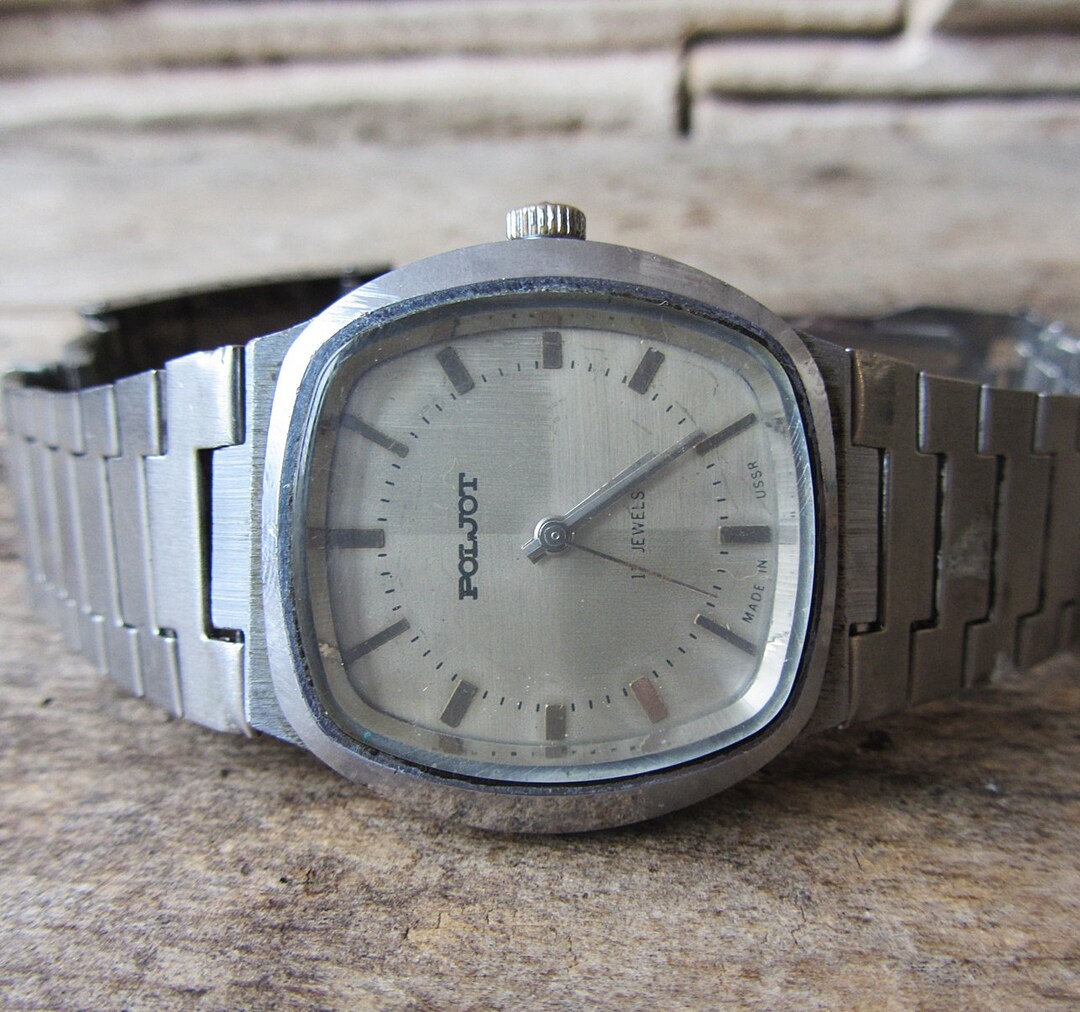Russian Men's Watch Poljot-17 Jewels Silver Color Watch Retro Watch ...