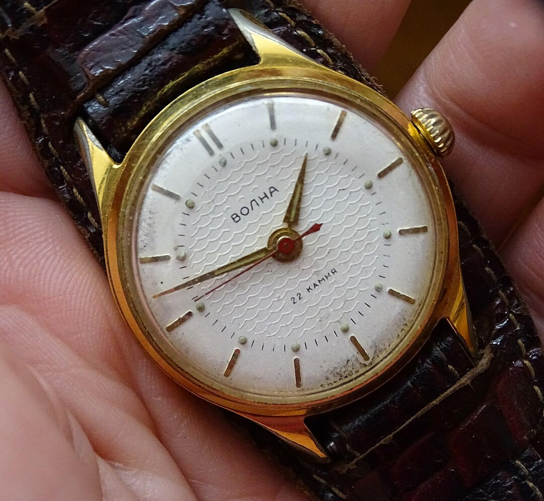 Rare Vintage Men's Watch Volna- Wave, Gold Plated, Vintage Men's Watch ...