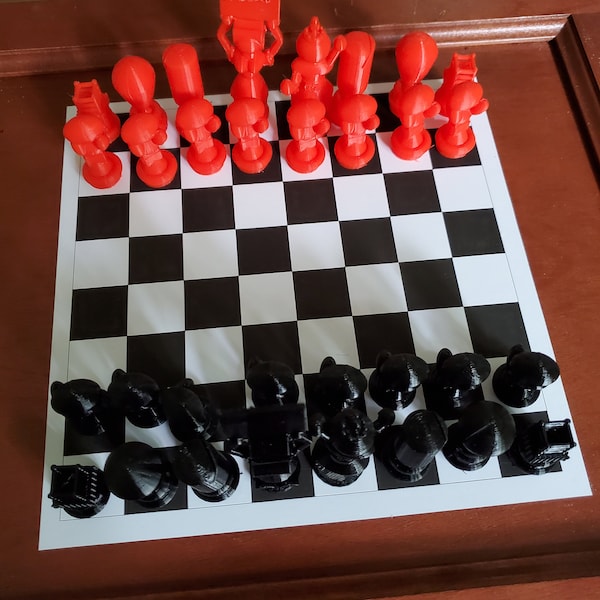 Black Red Chess Board - Etsy