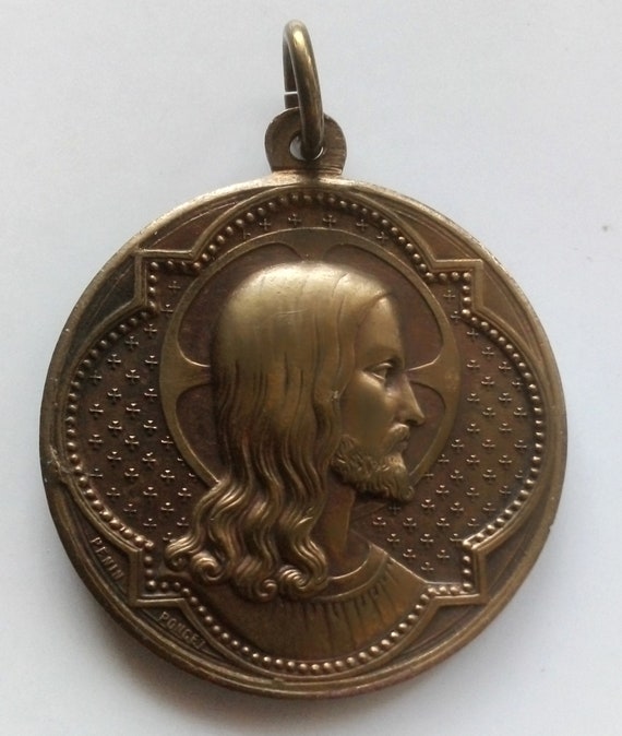 Exquisite Old Religious Medal Jesus and Mary | Etsy