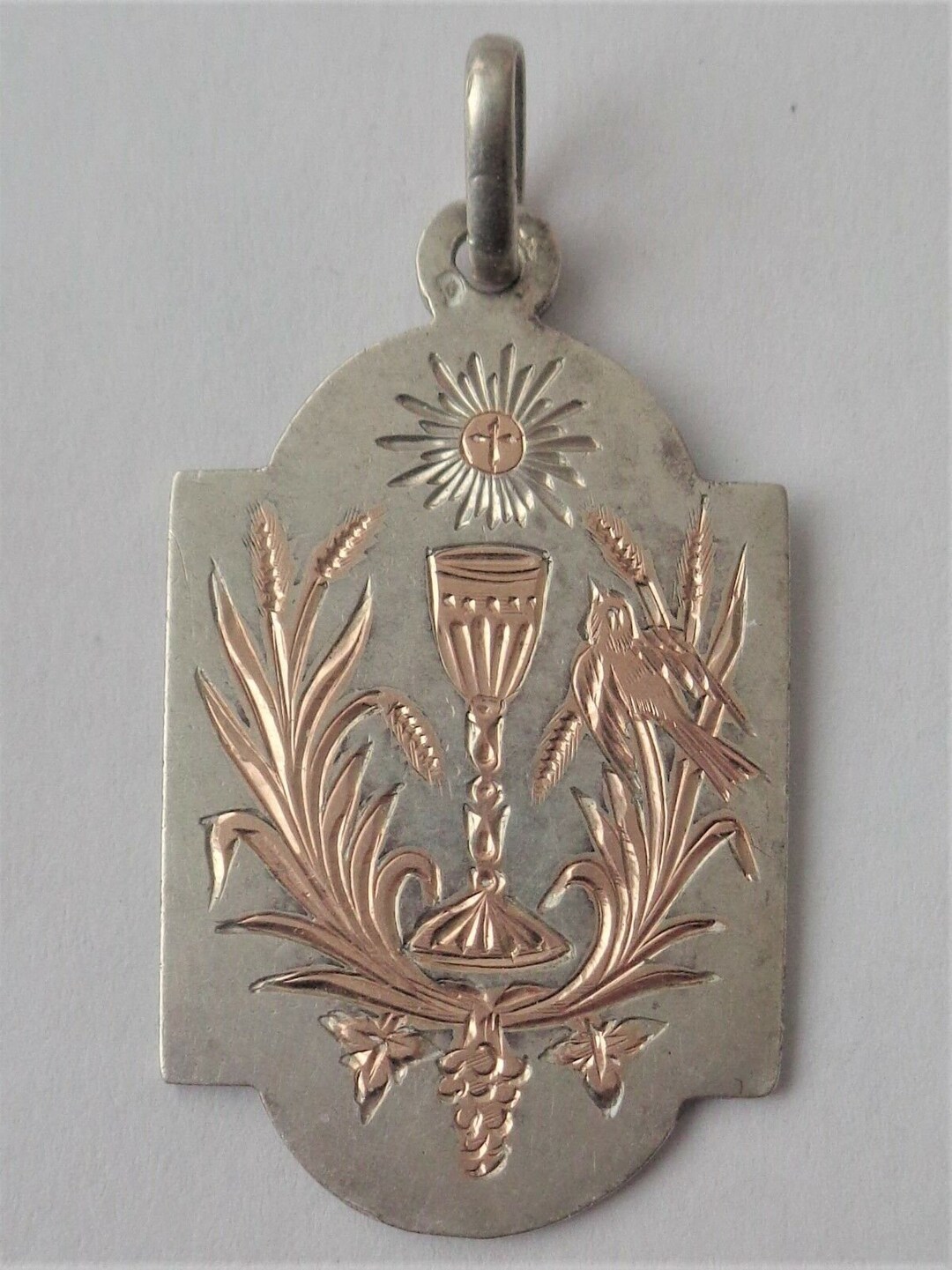 Antique Religious Solid Silver Medal Chalice First Communion - Etsy