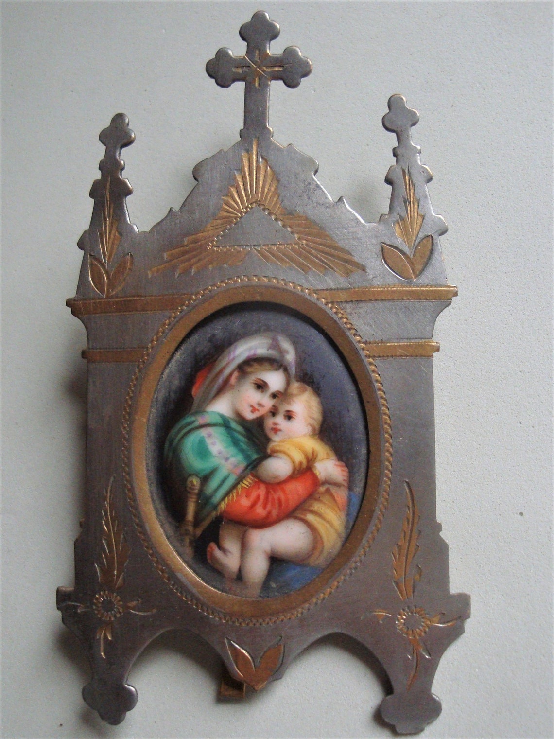 Old Religious Frame Virgin Mary - Etsy