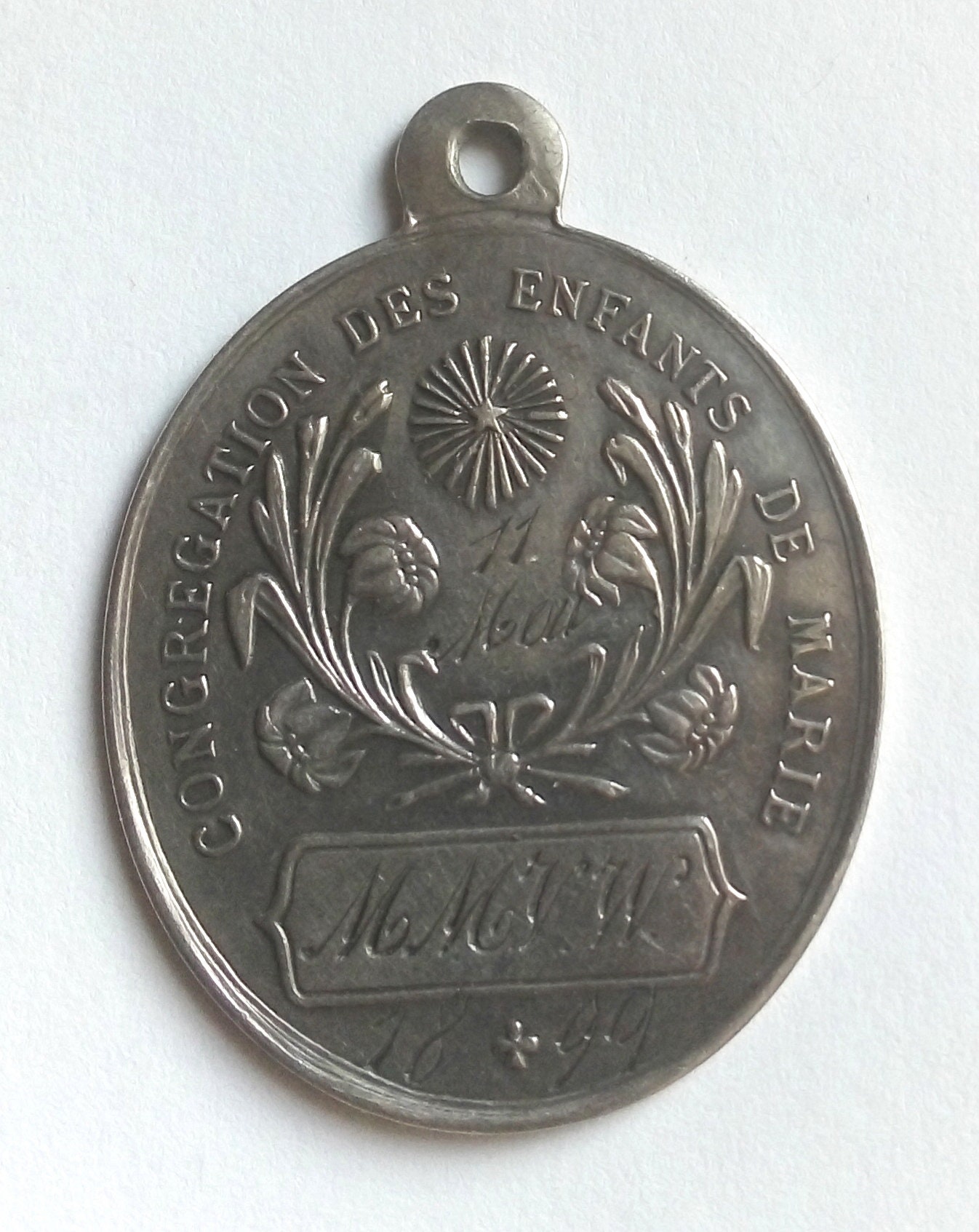 Antique Religious Solid Silver Medal Virgin Mary Dated 1899 - Etsy