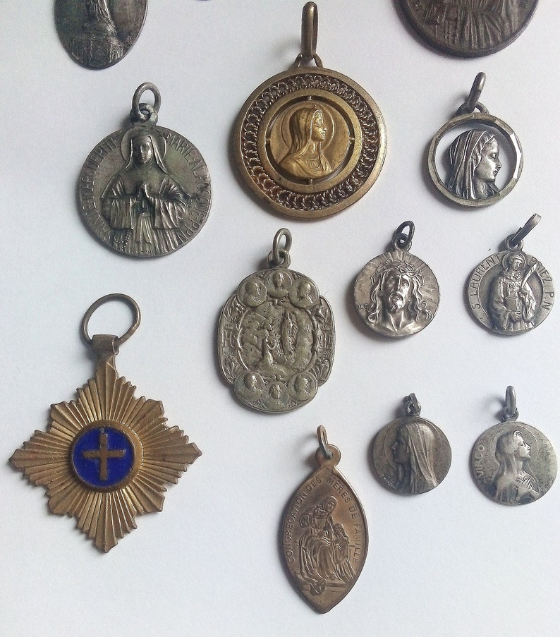 One Lot Old and Vintage Religious Medals - Etsy