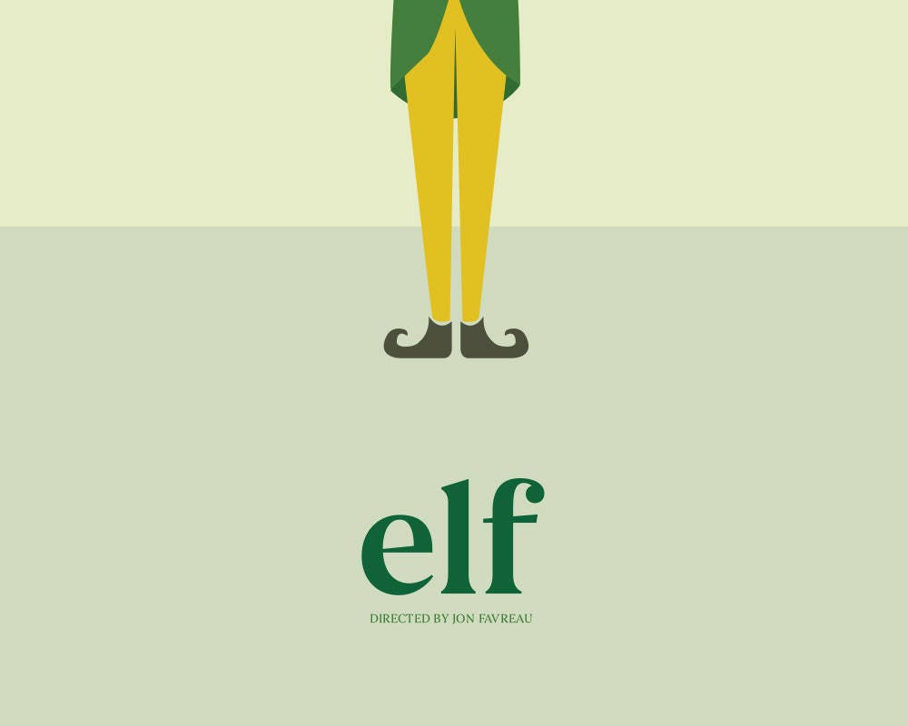 Elf - A3 movie poster, film poster, minimalist movie poster, elf poster ...