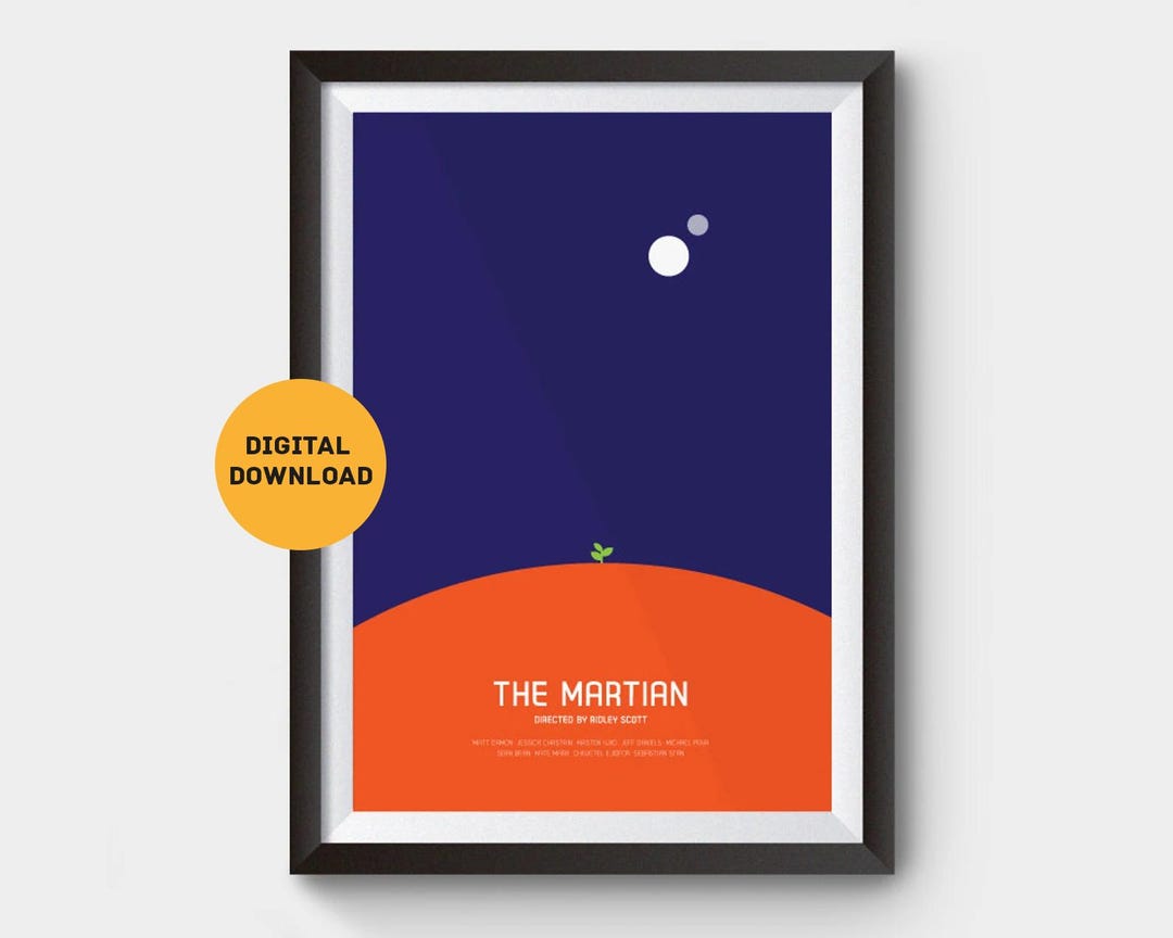 The Martian Movie Poster Digital Download Minimalist Movie Poster Wall ...