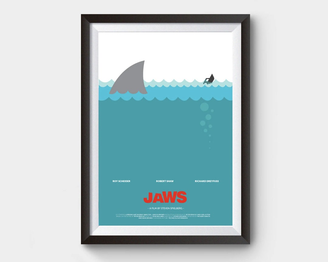 Jaws Movie Poster Minimalist Movie Poster, Minimal Movie Poster, Film ...