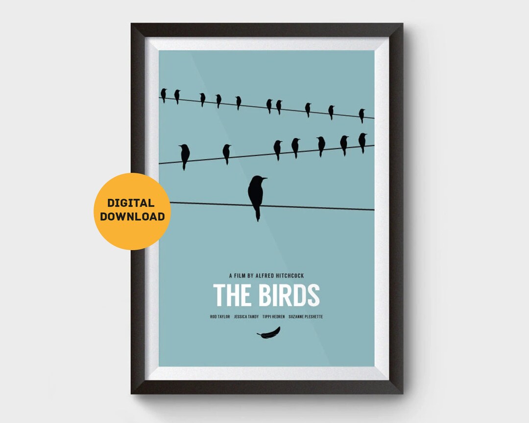 The Birds Movie Poster Digital Download | Minimalist Movie Poster ...